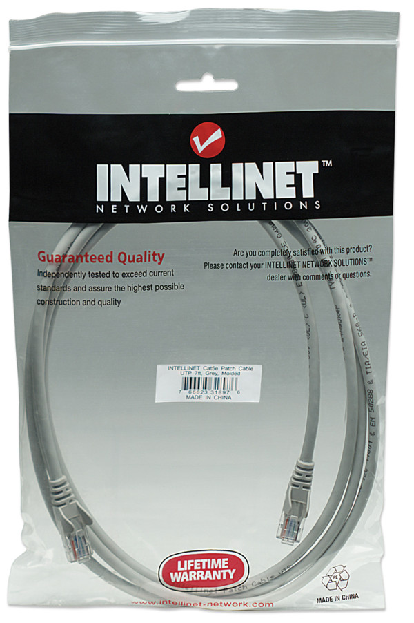 LAN UTP kabl intellinet 318976 Cat5e CCA/Sivi/2m | UFORCE.RS