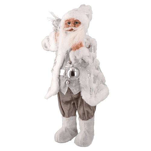 Deda mraz figura Deco Santa 10 srebrni | UFORCE.RS