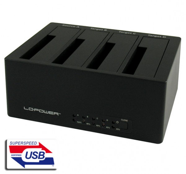 HDD D. Station 4-bay LC-DOCK-U3-4B 4xSSD/HDD, Black, USB 3.0/eSATA ...