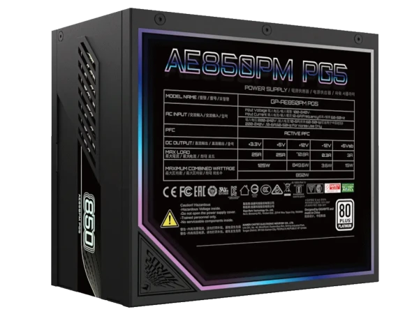 Napajanje Gigabyte Aorus Elite 850W Platinum PG5 Modularno | UFORCE.RS