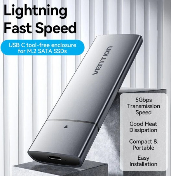 SSD Rack Vention KPEH0 M.2 NGFF USB-C 3.1 Aluminium | UFORCE.RS